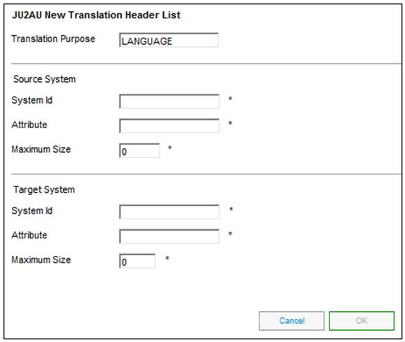 Translation Values (Accounting Structure)