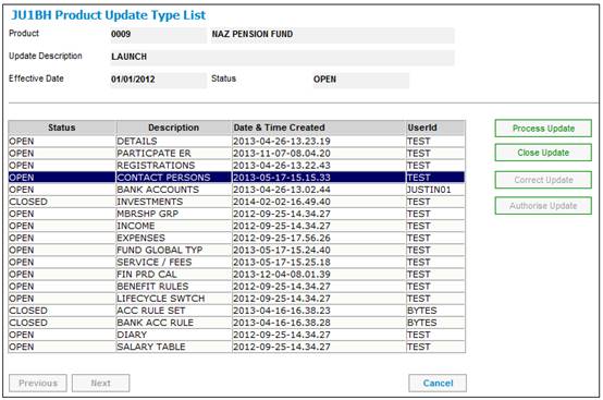 ProductUpdate Type: Contact Persons (Product Update)