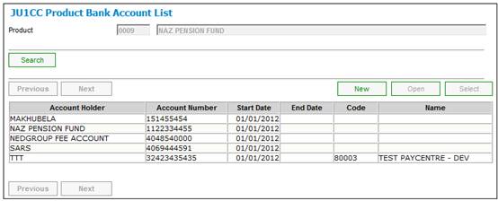 Adding a New Bank Account (ProductUpdate Type: Bank Accounts)