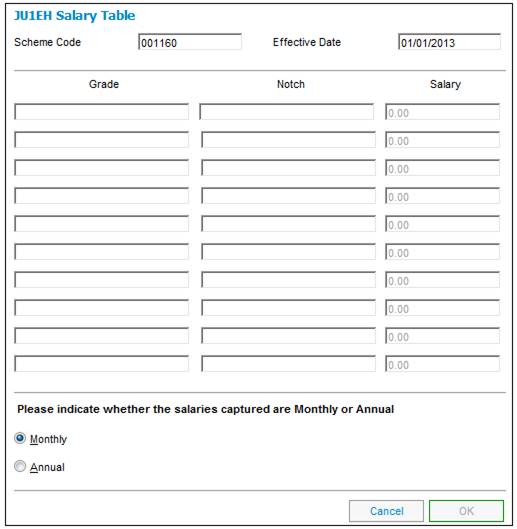 Product Update Type: Salary Table (Product Update)