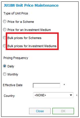 Add a New Bulk Unit Price (Maintaining Unit Prices)