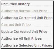 Update Corrected Unit Price (Maintaining Unit Prices)