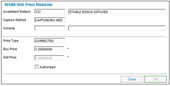 Update Corrected Unit Price (Maintaining Unit Prices)