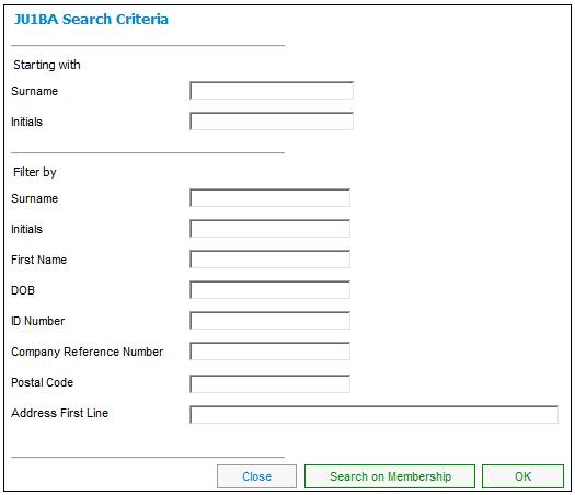 Search Criteria (Client Persons)