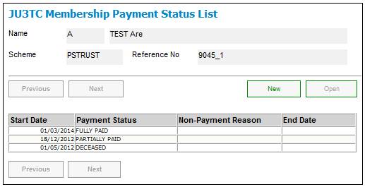 Payment Status (Client Membership Details)