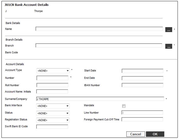 Bank Account (Debit Order Umbrella Fund)