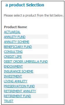 Selecting the Credit life Product (Credit Life)