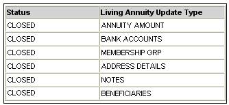 Annuitant Update Status (Annuity)
