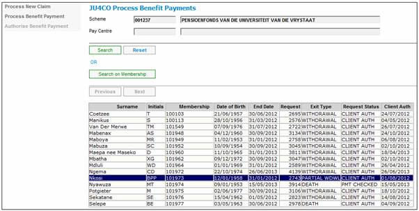 Processing the Benefit Payment Update Types