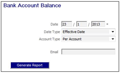 Bank Account Balance