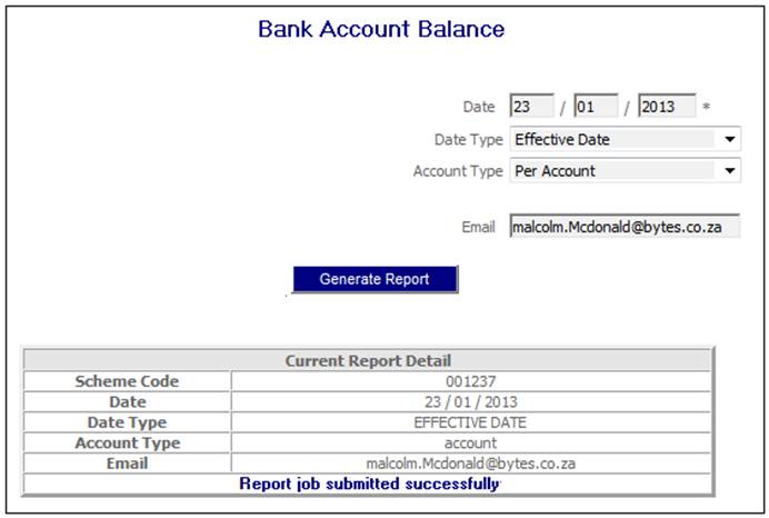 Bank Account Balance