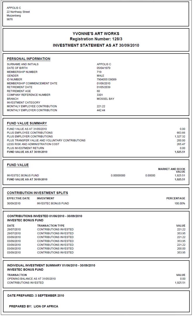 Batch Run (Reports Member Investment Statement)
