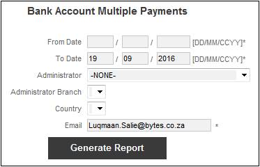 Bank Account Multiple Payments (Audit)