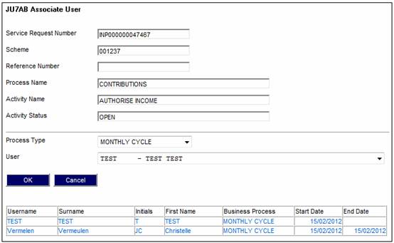Allocate Users (My Work)